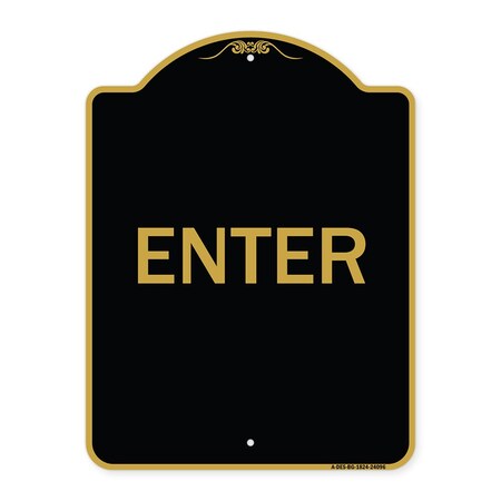 Signmission Designer Series Sign-Enter Sign Enter, Black & Gold ...
