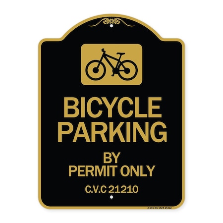 Signmission Bicycle Parking by Permit C.V.S. 21210 W/ Bicycle Graphic ...