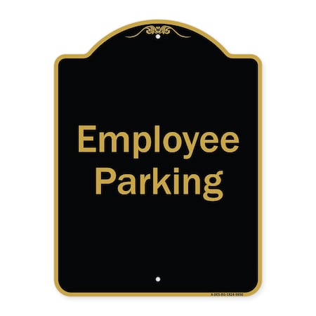 Signmission Designer Series-Employee Parking Sign, Black & Gold Heavy ...