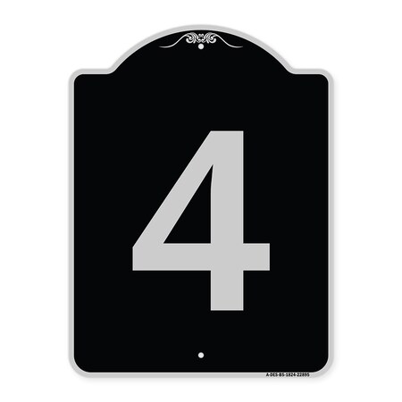 Signmission Sign with Number 4 Heavy-Gauge Aluminum Architectural Sign ...