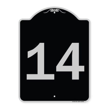 Signmission Sign with Number 14 Heavy-Gauge Aluminum Architectural Sign ...
