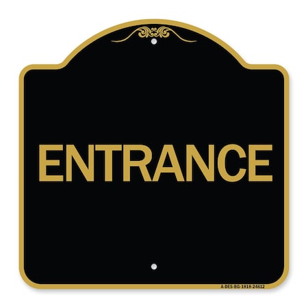 Signmission Designer Series Traffic Entrance Entrance, Black & Gold ...