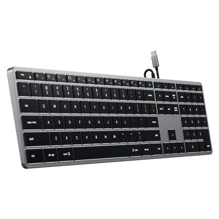 Satechi Slim W3 Wired Backlit Keyboard, Space Gray ST-UCSW3M | Zoro