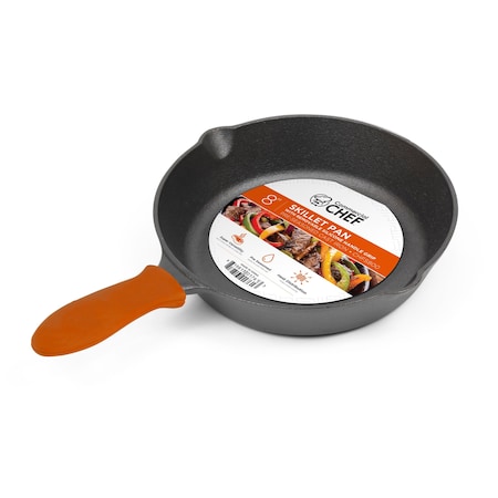 Commercial Chef Pre-Seasoned Cast Iron Skillet, 8-Inch Cast Iron Panst ...