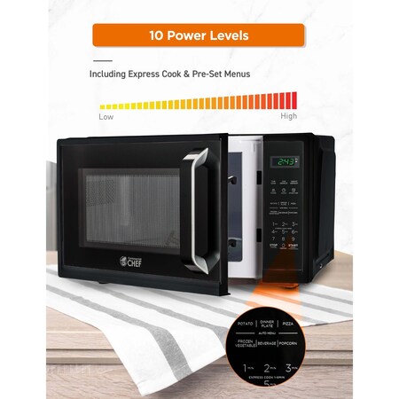 Commercial Chef 0.9 cu ft. Countertop Microwave Oven, Black CHM9MB | Zoro