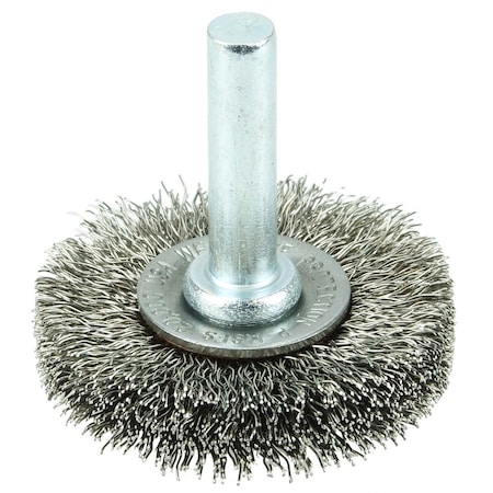 Weiler 1-1/2" Wire Radial Wheel, .006" Stainless Steel Fill, 1/4" Stem ...