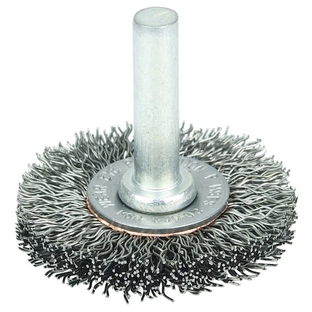 Weiler 1-1/2" Wire Radial Wheel, .0118" Stainless Steel Fill, 1/4" Stem ...