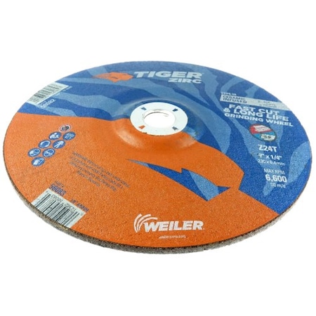 Weiler 9 in Dia, 1/4 in Thick, 7/8 in Arbor Hole Size, Aluminum Oxide ...