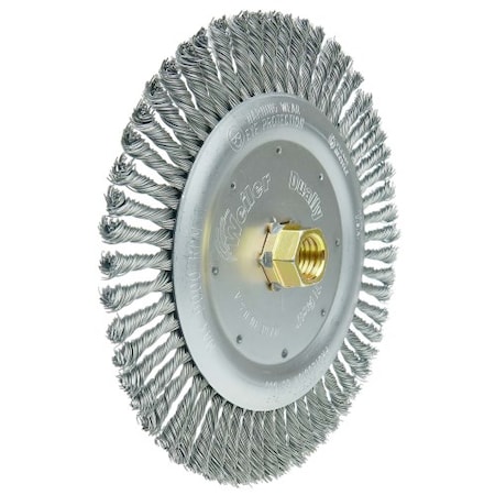 Weiler Dually 7" Brush, .020" Steel Wire Fill, 5/8"-11 UNC Double-Hex ...