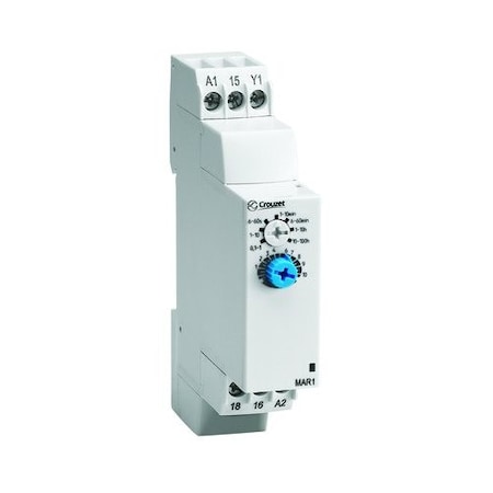 Crouzet MBR1 Single Shot Timer, DIN Rail, SPDT 8A, 24 VDC, 24-240 VAC ...