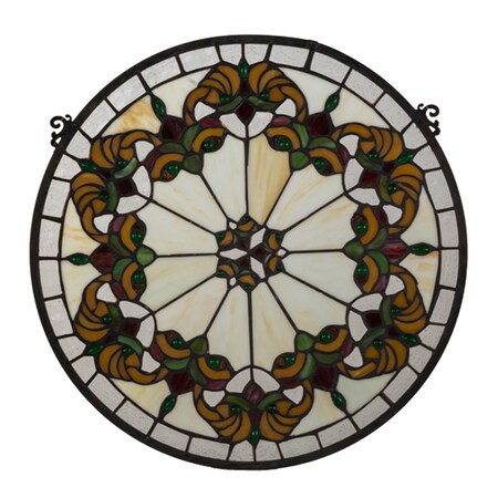 Meyda Tiffany 19W X 18"H Middleton Medallion Stained Glass Window ...