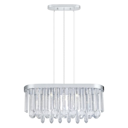 Eglo Chrome Calaonda 7 Light 1 Tier Crystal Chandelier 93424A | Zoro