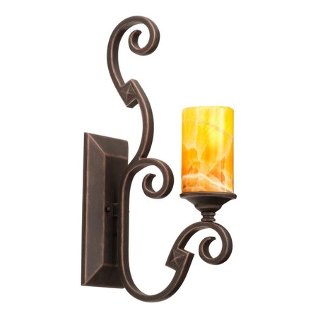 Kalco One Light Antique Copper Smoked Taupe Glass Wall Light 4257AC ...