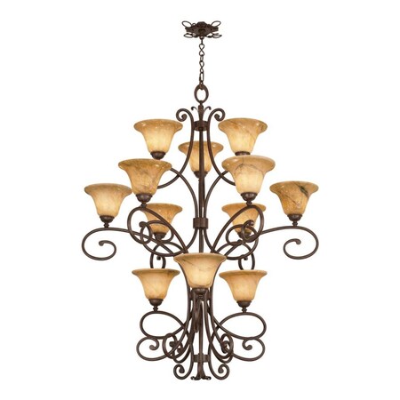 Kalco Twelve Light Tortoise Shell Penshell Glass Up Chandelier 5536TO ...