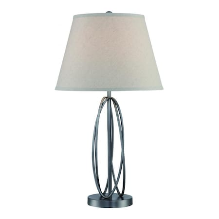 Lite Source Table Lamp Aged Gun Metal/L.Beige Fabric Shade E27 Cfl 23W ...