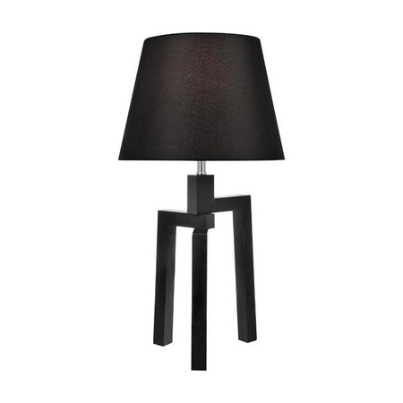 Lite Source Table Lamp Black/Black Fabric Shade E27 Cfl 13W LS-22593 | Zoro