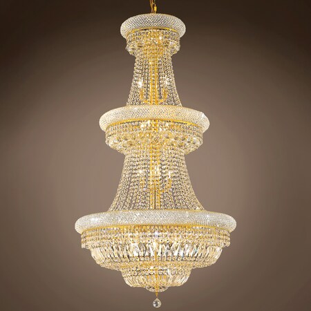 Joshua Marshal Bagel Design 32 Light 30 Gold Chandelier With Clear ...