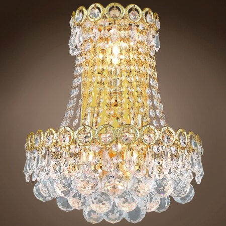 Joshua Marshal Empire Design 3 Light 12 Gold Wall Sconce w/Clear ...