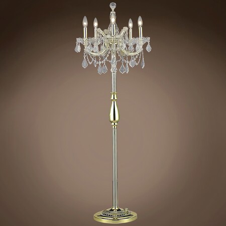 Joshua Marshal Maria Theresa 5 Light 19 Gold Floor Lamp With European ...