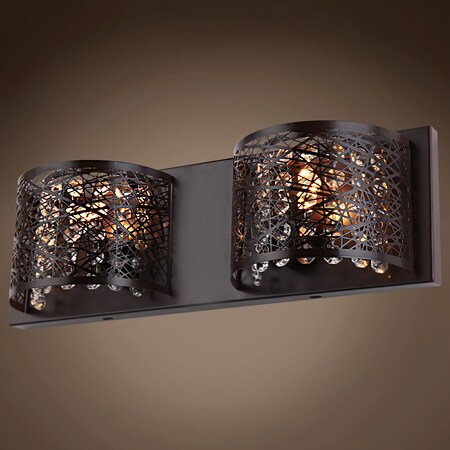Joshua Marshal Lazer 2 Lt LED Bronze Sconce with Clear Swarovski ...