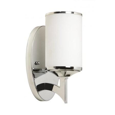Artcraft One Light Chrome Opal White Glass Bathroom Sconce AC3601 | Zoro