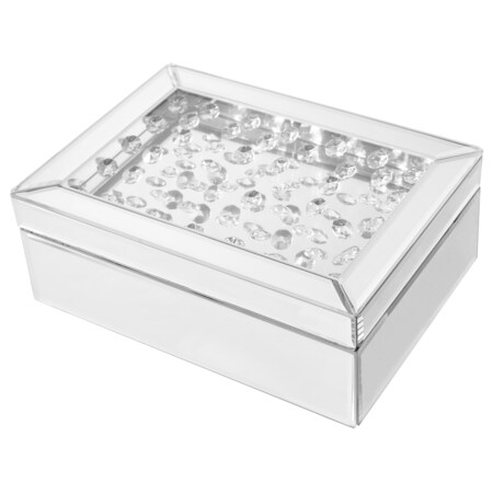 Elegant Decor Sparkle 10 In. Contemporary Crystal Jewelry Box In Clear ...