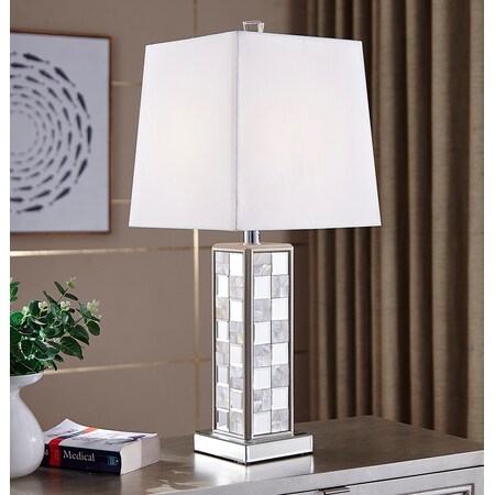 Elegant Decor Sparkle 13 Inch 1-Light Table Lamp With Trapezoid Shape ...