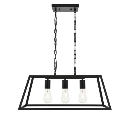 Living District Resolute 3 Light Black Pendant LD4061D25BK | Zoro