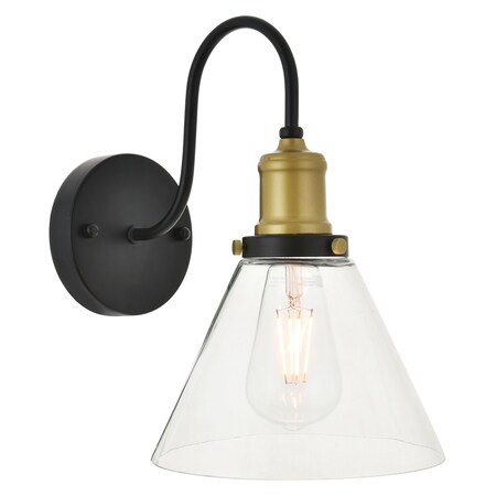 Living District Histoire One Light Brass And Black Wall Sconce ...