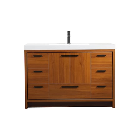 Elegant Decor 48 Inch Single Bathroom Vanity In Teak VF46048MTK | Zoro