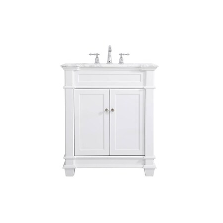 Elegant Decor 30 Inch Single Bathroom Vanity Set In White VF50030WH | Zoro