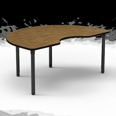 Virco 5000 Series 48" X 72" Kidney-Shape Activty Table W/ 30" Fixed ...