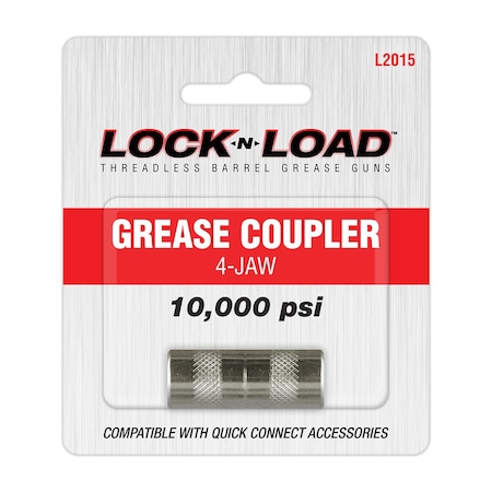 Lock-N-Load Grease Coupler, 4-Jaw, High Pressure L2015 | Zoro