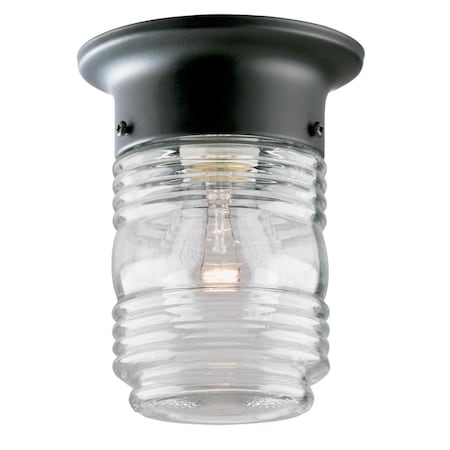 Westinghouse One-Light Outdoor Flush-Mount Ceiling Fixture Matte Blk ...