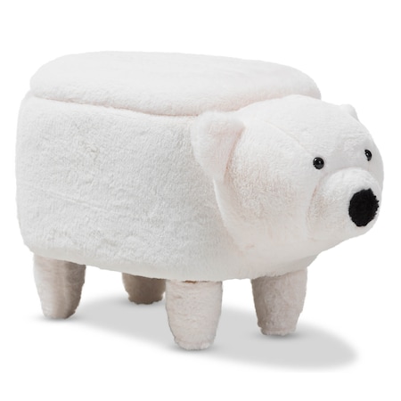 Baxton Studio Bjorn Contemporary Wool Upholstered Bear Storage Ottoman ...