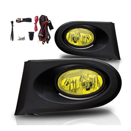 Winjet Fog Lights- Yellow - Wiring Kit Included CFWJ-0099-Y | Zoro