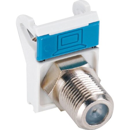 Siemon 1-PORT JACK FLAT, W/ F-TYPE ADAPTER COAX MAX, MODULE IVORY MX-F ...