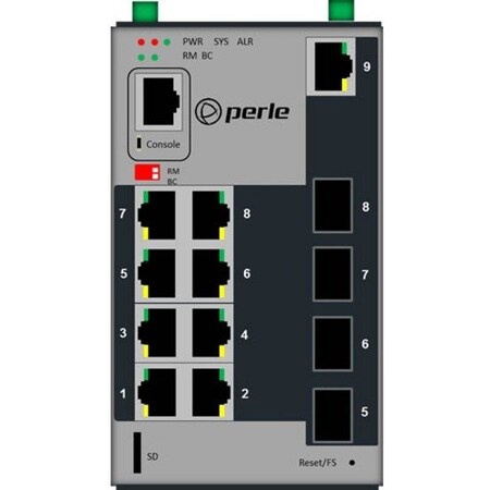 Perle Sys IDS-509CPP-XT Industrial Managed Switch, 9 ports: 8x10/100 ...