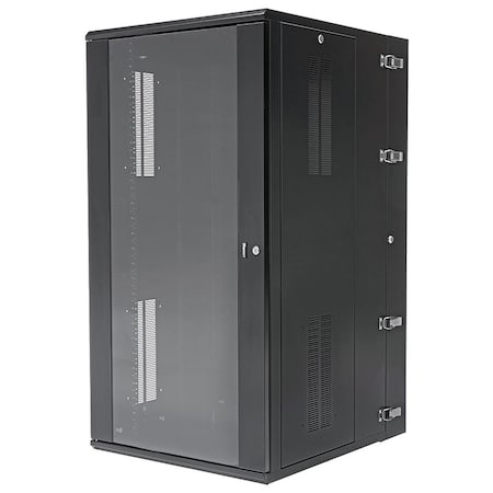 Panduit PanZone Wall Mount Cabinet, Windowed Front Door, 26 RU, Black ...