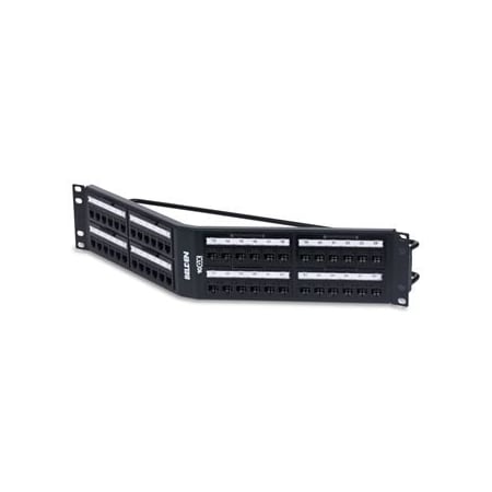 Belden 48-PORT ANGLED PATCH PANEL 2U, 10GX, LOADED, BLACK, REVCONNECT ...