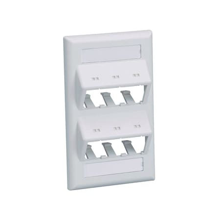 Panduit 6-PORT FLUSH MT UNLOADED, 1 GANG SLOPED ACCEPTS MINI-COM ...