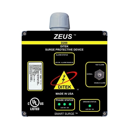 Ditek 120/208-3Y VAC, 200KA, SPD, TYPE 1 UL1449 3RD EDITION, 551566 | Zoro