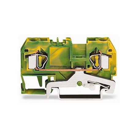 Wago 2 CONDUCTOR TERMINAL BLOCK, TO EARTH AWG 28-12,281 SERIES - GREEN ...