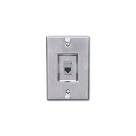 Siemon 1-PORT SINGLE GANG FACEPLATE, STAINLESS STEEL, FLUSH MOUNT, CAT6 ...