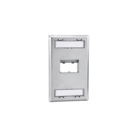 Panduit FACEPLATE, 2 PORT, SINGLE, GANG SLOPED RECESSED, STAINLESS ...