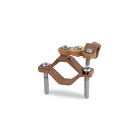Abb CAST BRONZE GROUND CLAMP, FOR WIRE RANGE 10 -, 6, WATER PIPE SIZE ...