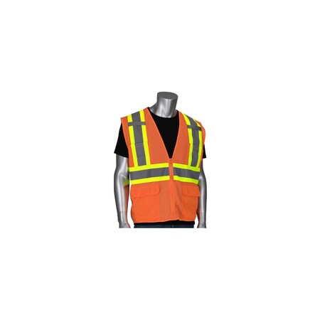 Pip CLASS 2 MESH VEST 6 POCKETSZIPPER, MIC TABS, PK 50 302-MVZT-OR/L | Zoro