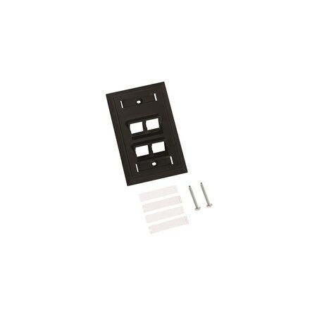 Commscope ANGLED FLUSH MOUNTED FACEPLATE, BLACK, M14AS-003 | Zoro