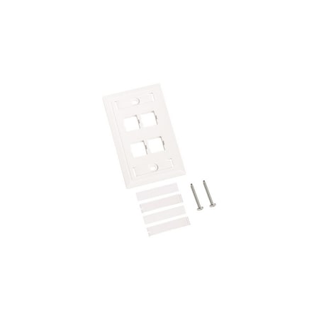 Commscope 4-PORT FLUSH MT UNLOADED, SGL GANG M-SERIES, 108168543 WHITE ...