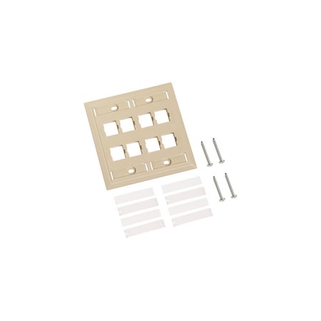 Commscope 8-PORT FLUSH MT UNLOADED, DBL GANG M-SERIES, 108685017 IVORY ...